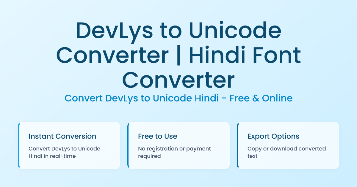 DevLys to Unicode Converter | Hindi Font Converter