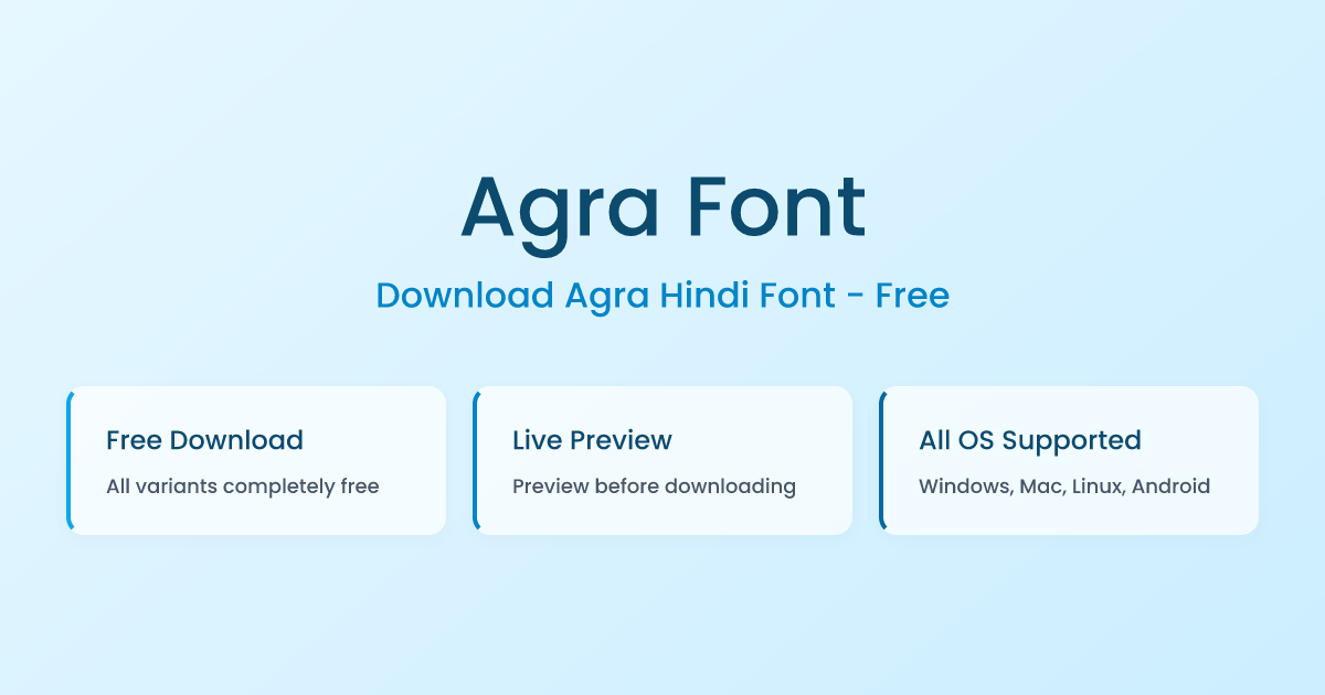 Agra Font - Free Download | Hindi Agra