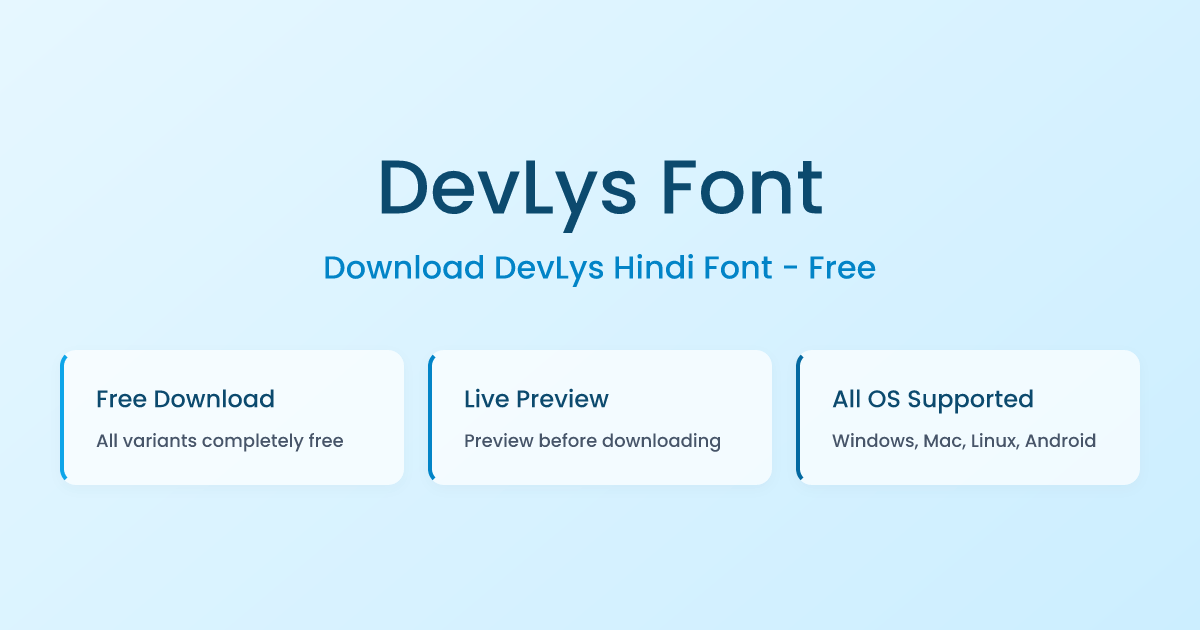 DevLys Font - Free Download | Hindi DevLys